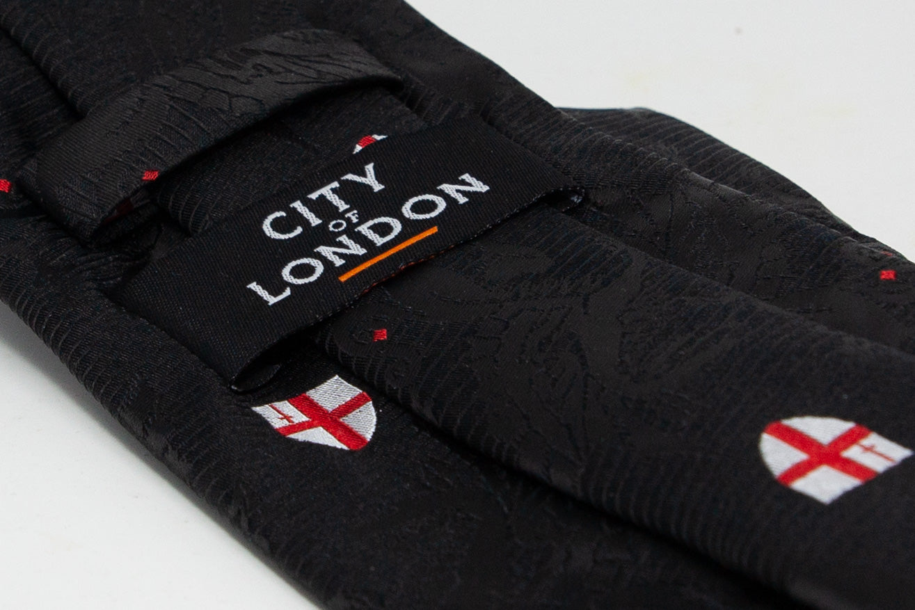 Black necktie (100% silk) – City of London Shop